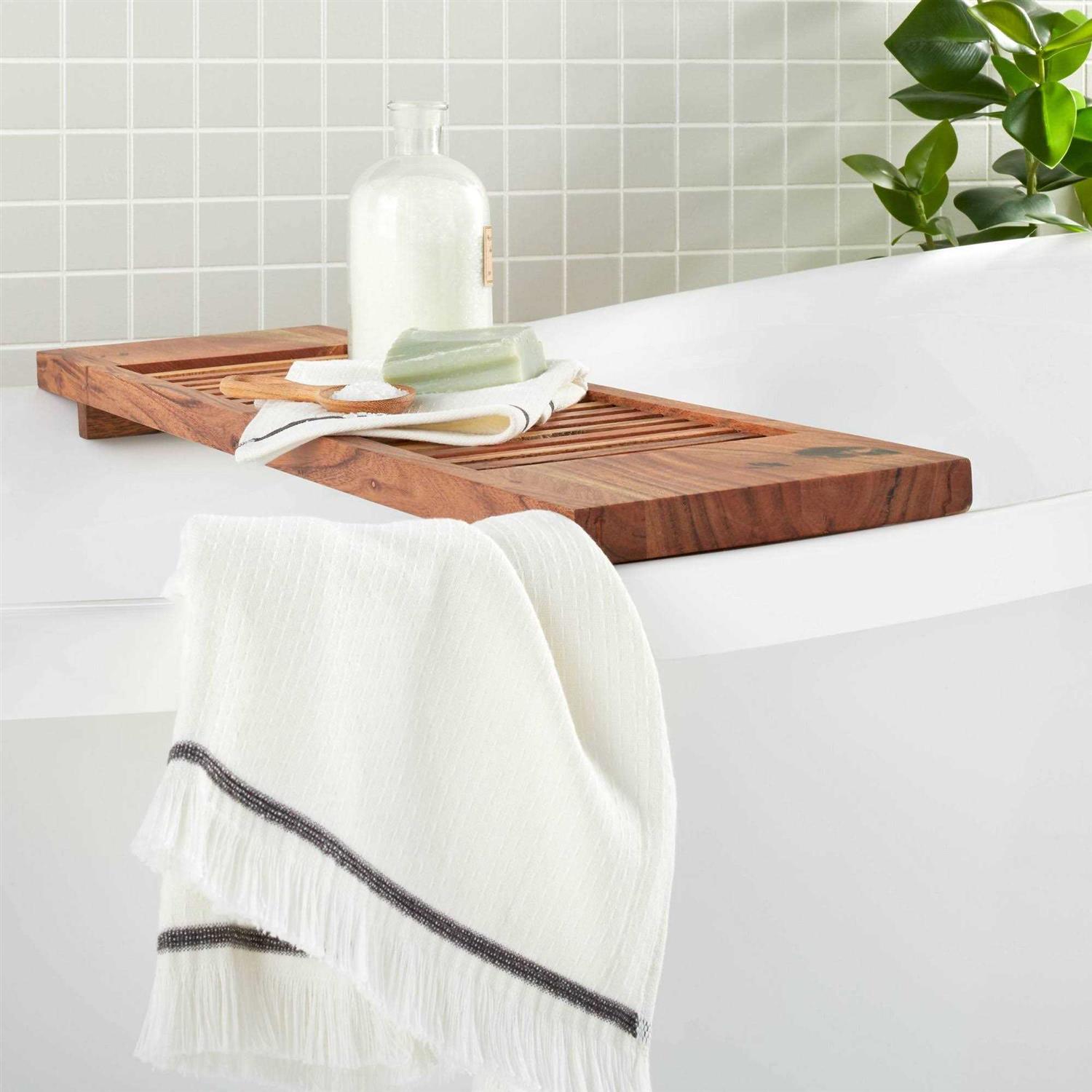 Hearth And Hand Magnolia Toys Narrow Teak Bath Mat At Edward Padgett ...