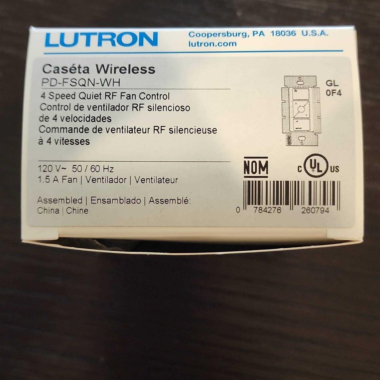 Lutron PD-FSQN-WH Caseta Wireless Smart Fan Speed Control - Home & Office Supplies online store